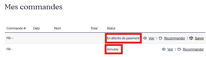 Pourquoi ma commande est en attente de paiement ou annulée ? – support ...